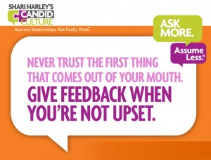 Give Feedback When You're Not Upset - Shari Harley